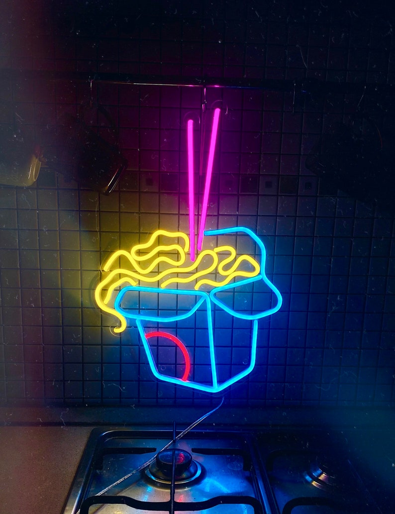 Chinese Take Out Box LED Neon Sign | Chinese Food Wall Decor | Ramen ...