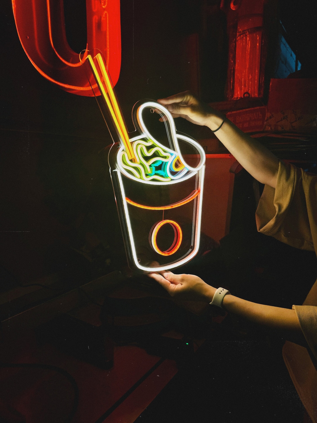 Instant Cup Noodles LED Neon Sign | Ramen Noodles Sign | Japanese Food ...