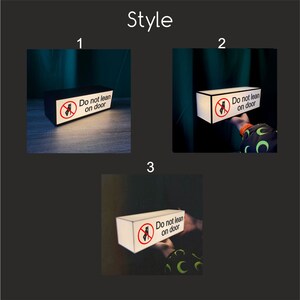 Do Not Lean on Door Sign Table Light Box Sign for Business USB Powered ...