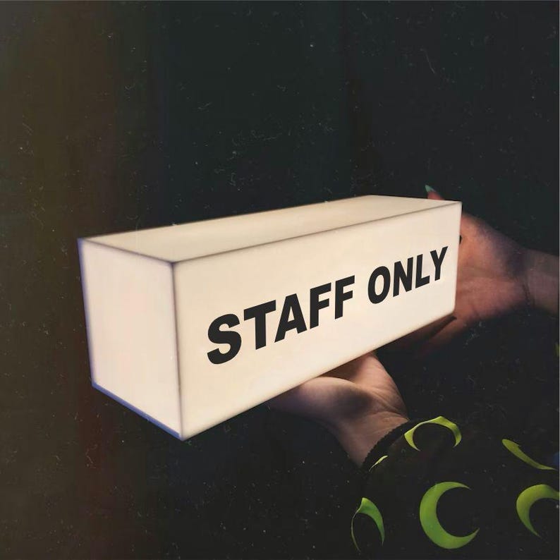 Staff Only Sign | Table and Wall Light Box | Sign for Business ...
