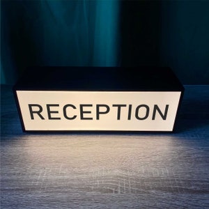 Reception Sign | Table and Wall Light Box | Sign for Business | USB ...