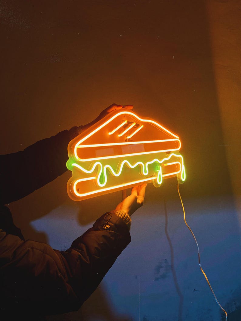 Sandwich LED Neon Sign | Fun Kitchen Wall Art & Decor for Restaurants ...