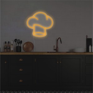 Chef Hat Led Neon Sign Kitchen Decor, Gift for Bakers or Restaurant ...
