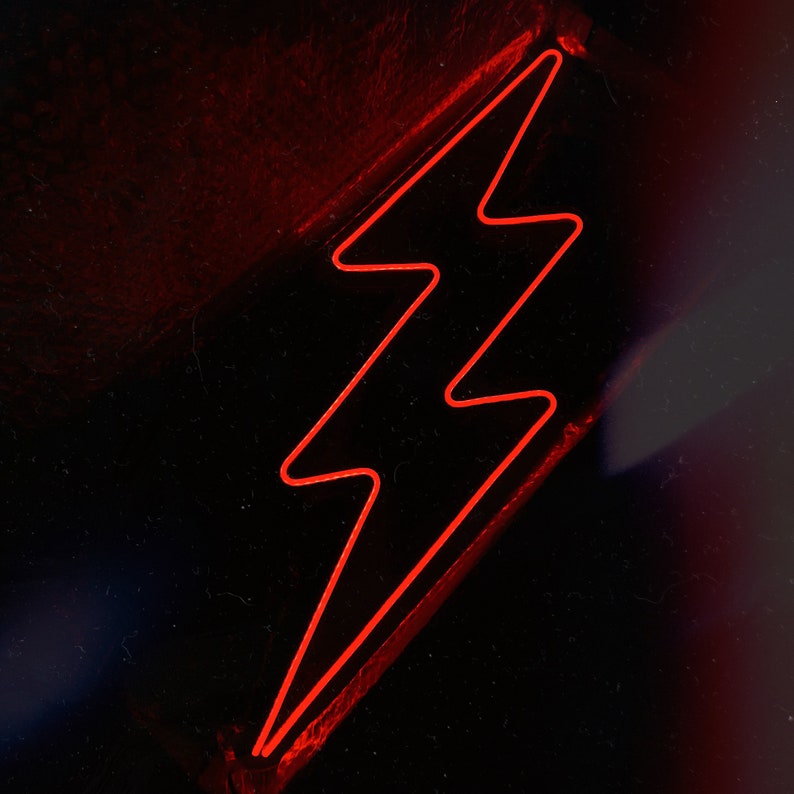 Lightning Bolt LED Neon Sign, Kids Night Light, Thunder Bolt Wall Decor ...
