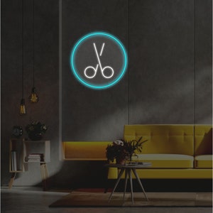 Scissors LED Neon Sign - Beautiful Salon Decor for Hairdresser Business ...