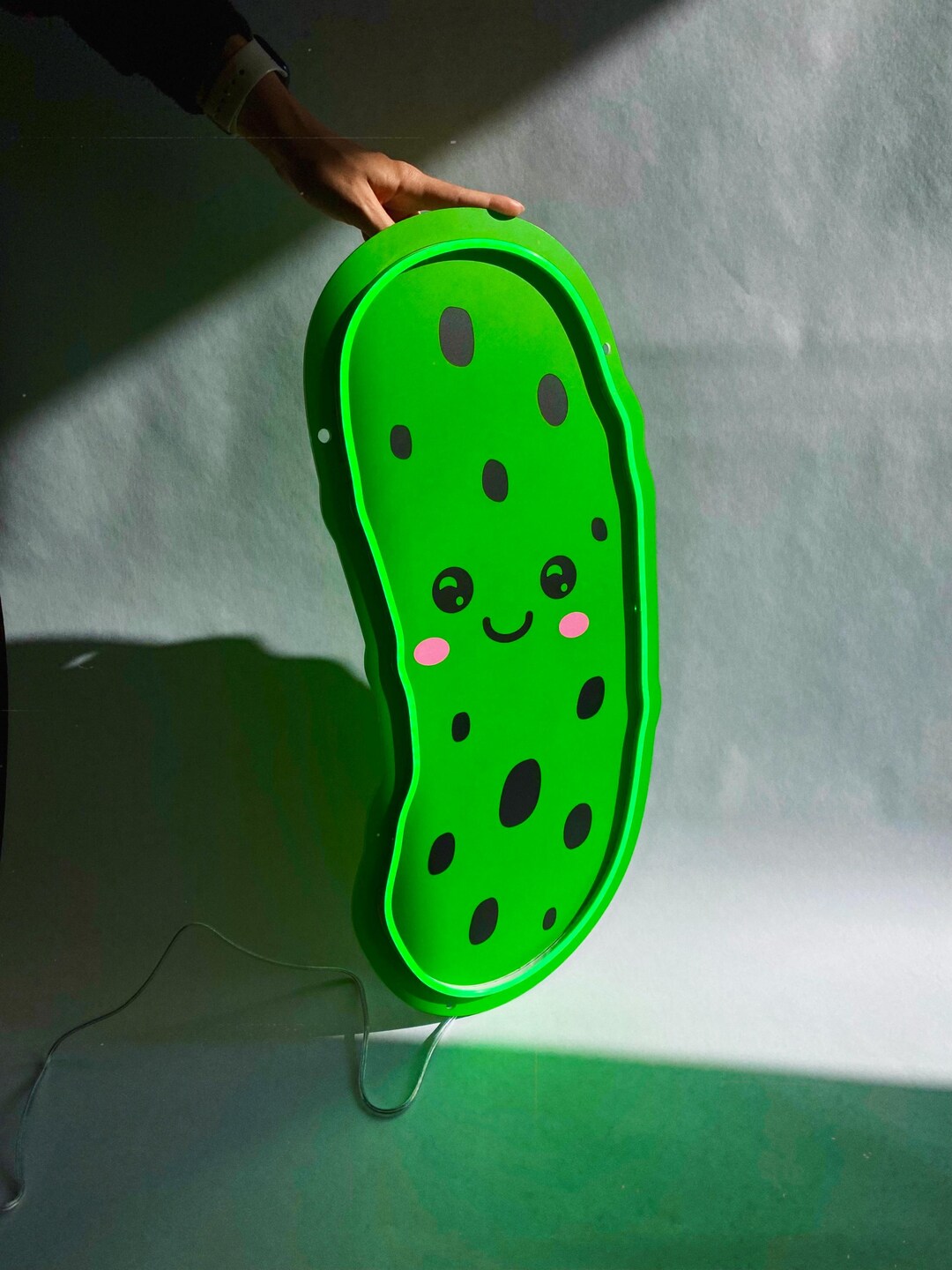 Funny Cucumber LED Neon Sign | Cute Pickle Baller Wall Art | Quirky ...