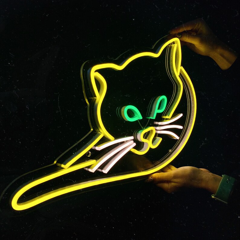 Lying Cat LED Neon Sign Animal Light Decor Pet Wall Art - Etsy