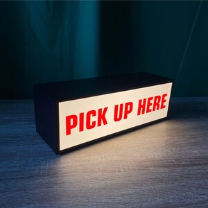 Pick up Here Sign | Table and Wall Light Box | Sign for Business | USB ...