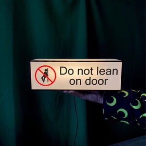 Do Not Lean on Door Sign Table Light Box Sign for Business USB Powered ...