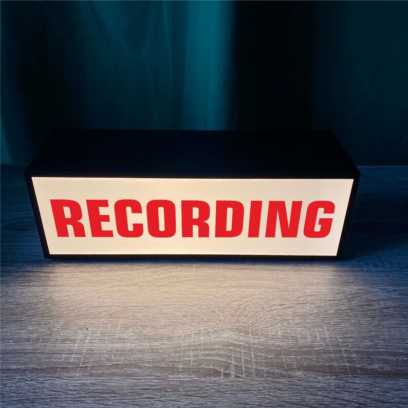 Recording Sign | Table and Wall Light Box | Illuminated Recording Sign ...