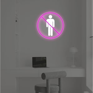 No Entry LED Neon Sign - Stylish Wall Decor for Business, Staff Only ...