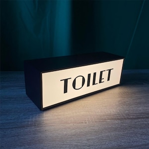 WC Toilet Sign | Navigation Restroom Wall Decor for Business | USB ...