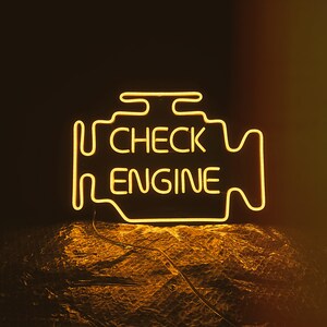Check Engine LED Neon Sign Perfect Automotive Gift for Dad, Mechanic or ...