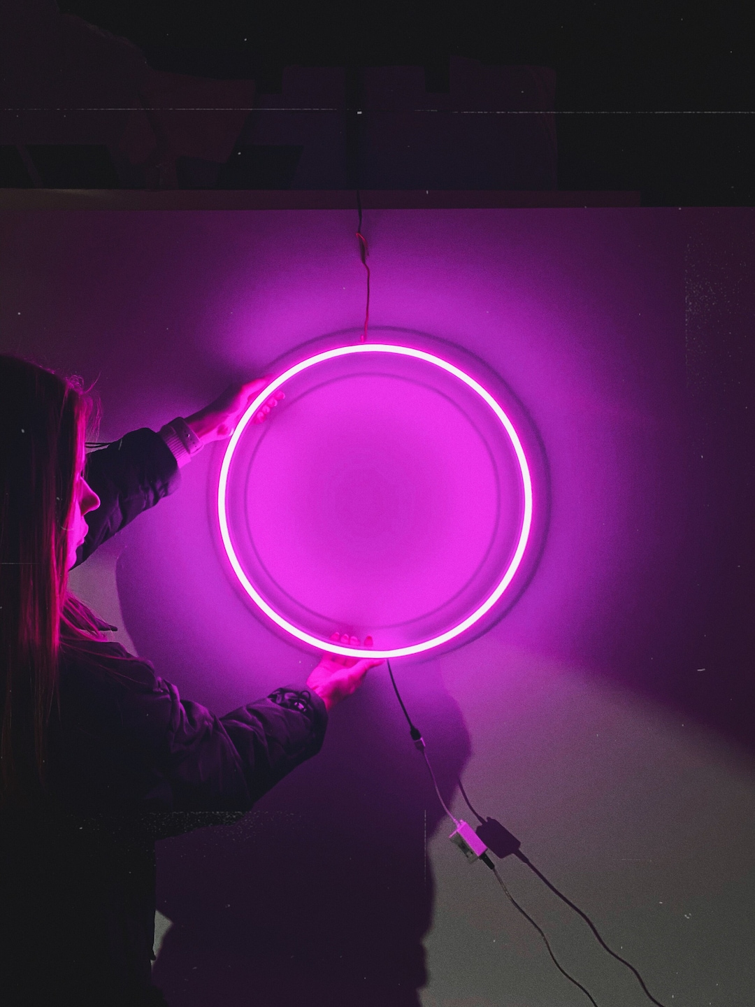 RGB Circle Led Neon Sign | RGB Multicolor Sign | Minimalistic Geometric ...