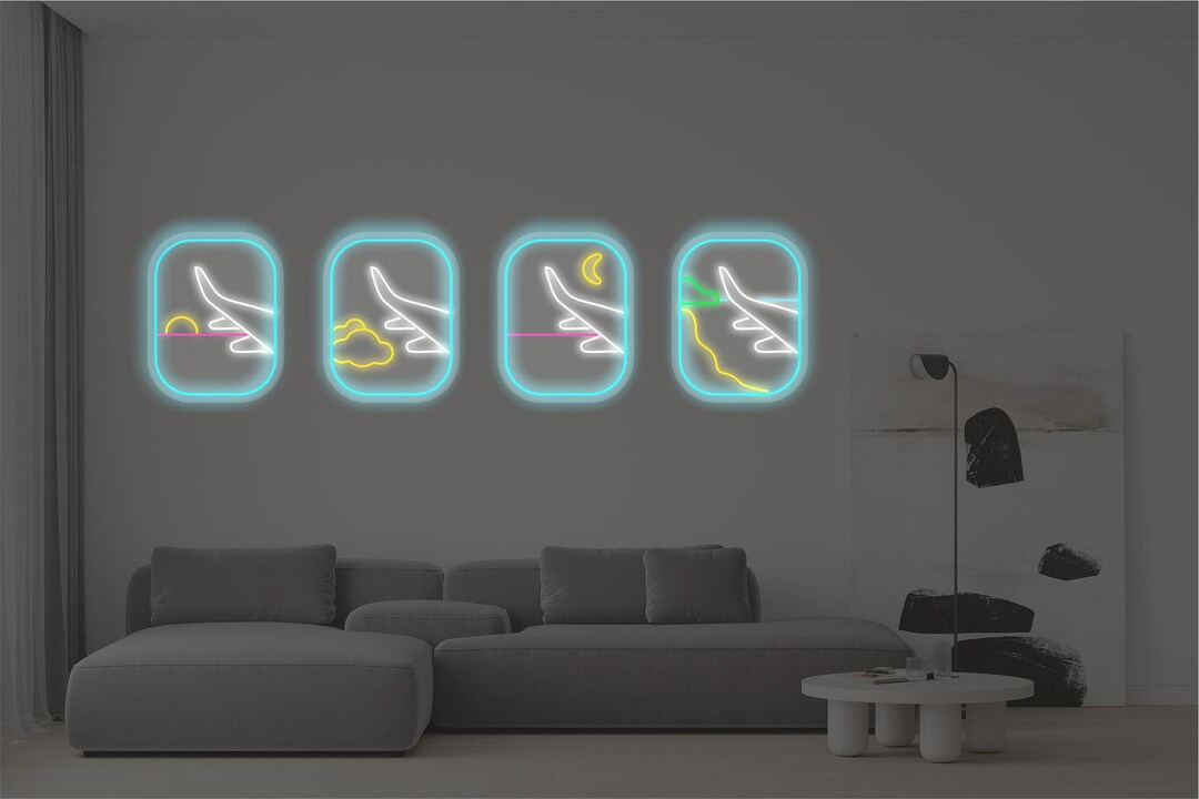 Plane Window Led Neon Sign | Travel Art Home Decor | Sunset &sunrise ...