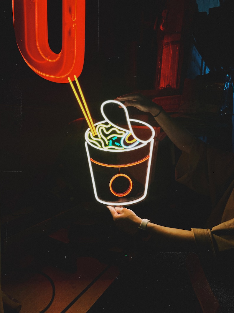 Instant Cup Noodles LED Neon Sign | Ramen Noodles Sign | Japanese Food ...