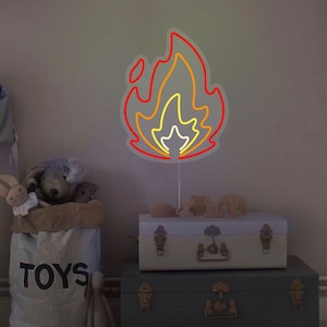 Fire LED Neon Sign Flame Neon Wall Art Aesthetic Room - Etsy