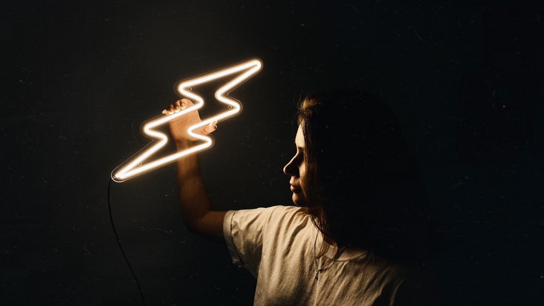 Lightning Bolt LED Neon Sign Kids Night Light Thunder Bolt - Etsy