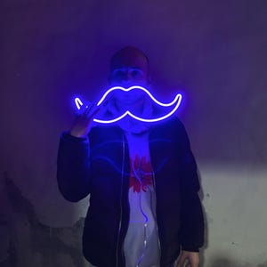 Mustache LED Neon Sign for Wall - Perfect Business Backdrop and Salon ...
