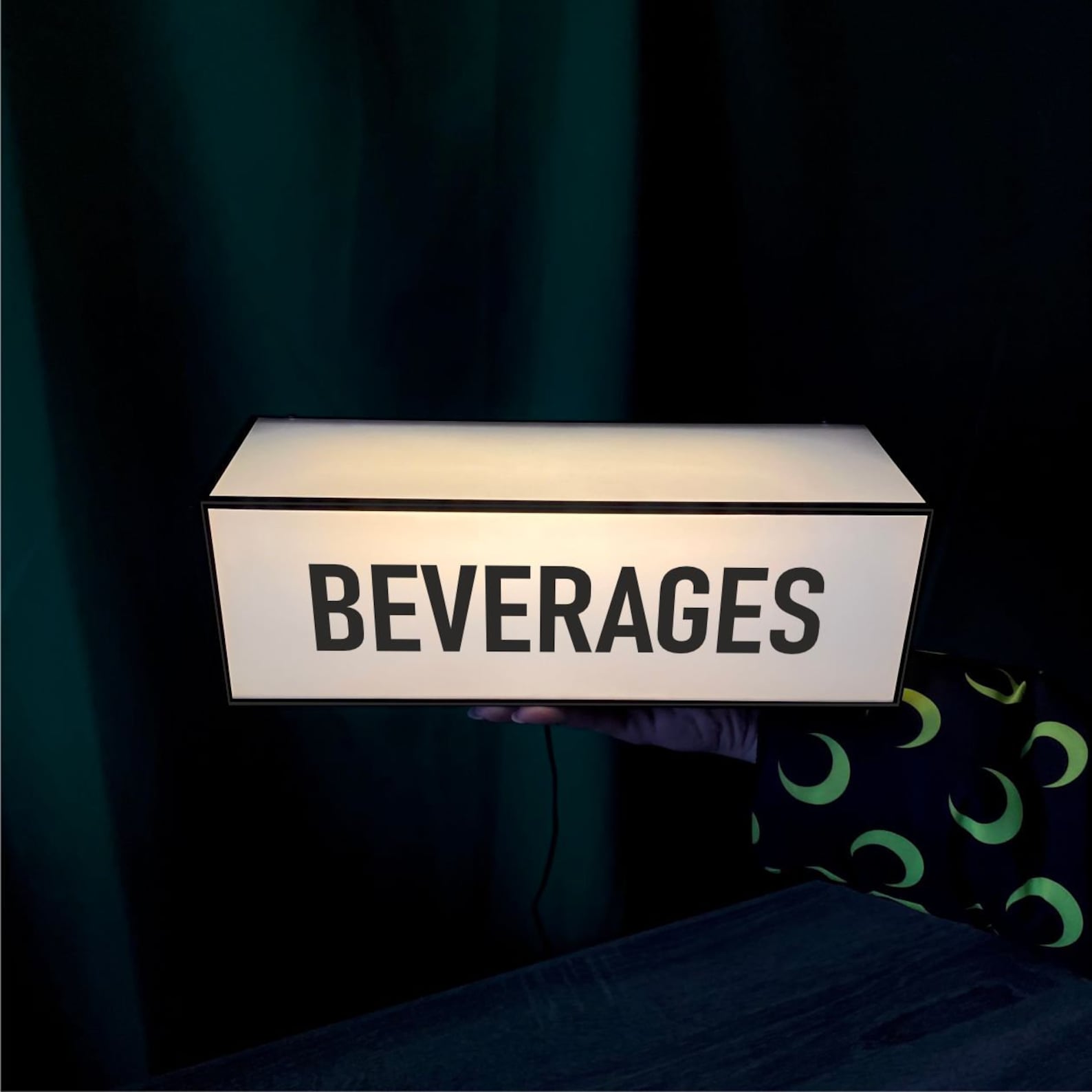Beverages Sign | Acrylic Table and Wall Light Box | USB Powered Light ...