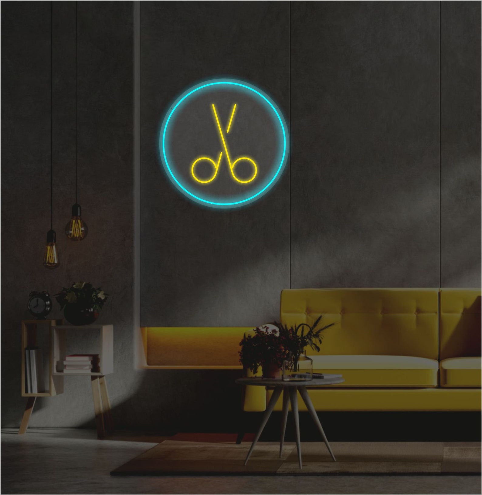 Scissors LED Neon Sign - Beautiful Salon Decor for Hairdresser Business ...