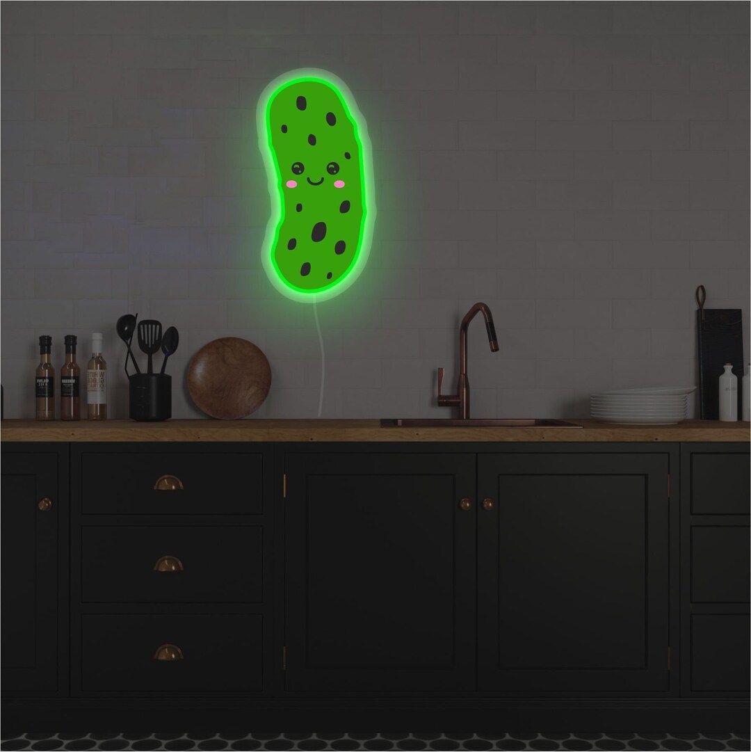 Cute Pickle Baller LED Neon Sign Funny Cucumber Wall Art - Etsy