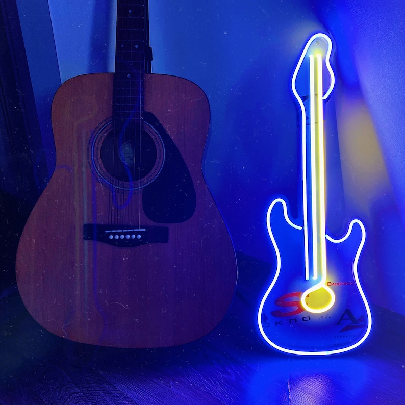 Guitar LED Neon Sign Music Wall Decor for Home Customize - Etsy