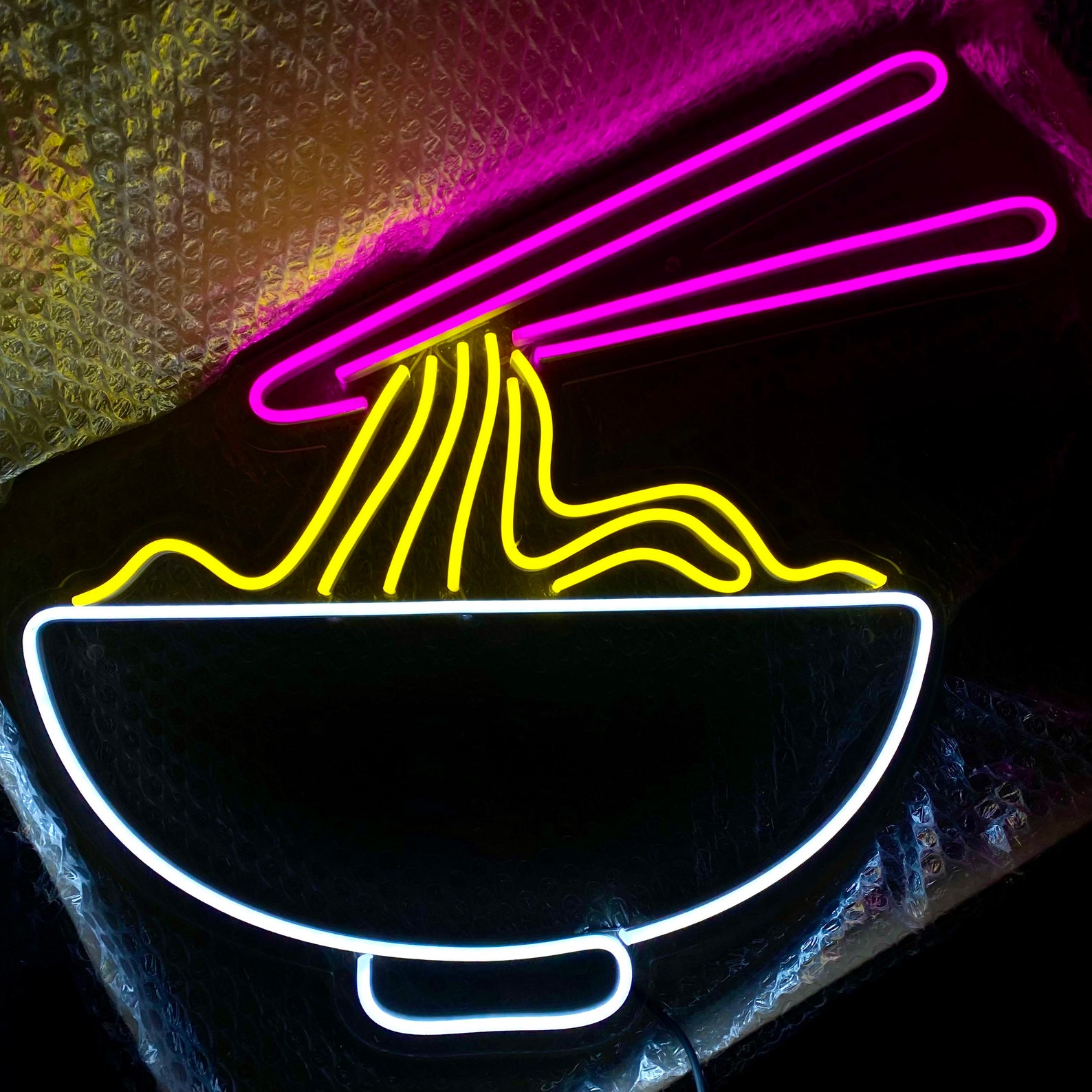 Ramen LED Neon Sign | Personalized Noodles Bowl Wall Art | Asian ...