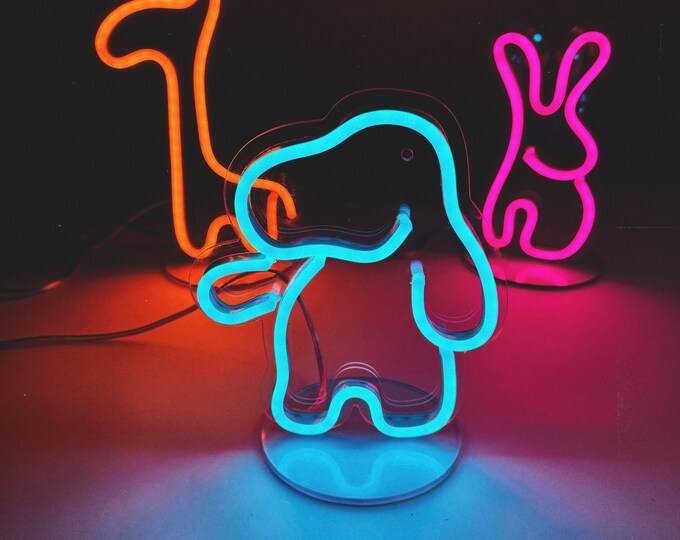 Cute Hippopotamus LED Neon Sign | Hippo Table Lamp, Bright Nursery ...