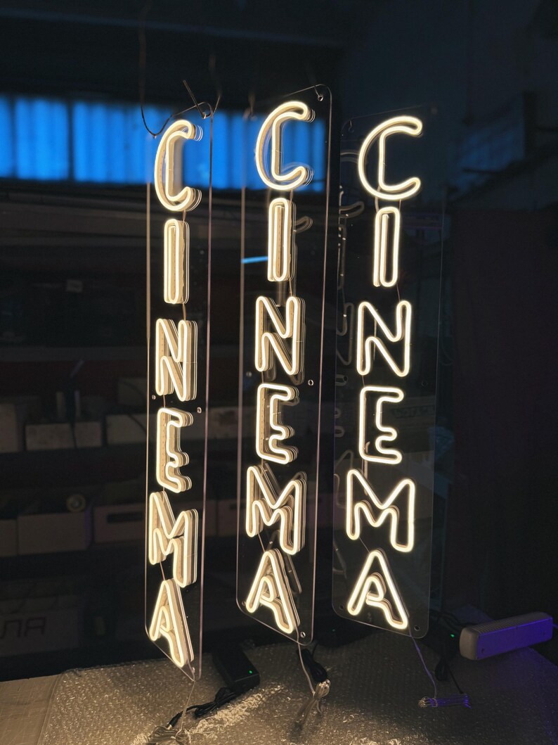Cinema LED Neon Sign - Lighted Movie Room Decor - Unique Theater Gifts ...