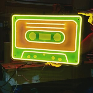 Cassette Tape Led Neon Sign, Mixtapes, Retro Party, Music Wall Décor ...