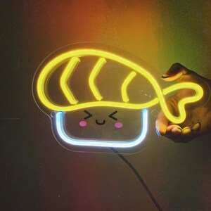 Cute Sushi LED Neon Sign | Kawaii Aesthetic Room Decor | Asian ...