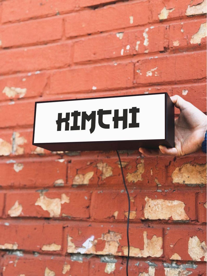 KIMCHI LED Light Box | Korean Kitchen Sign | Spicy Food Desk Lamp ...