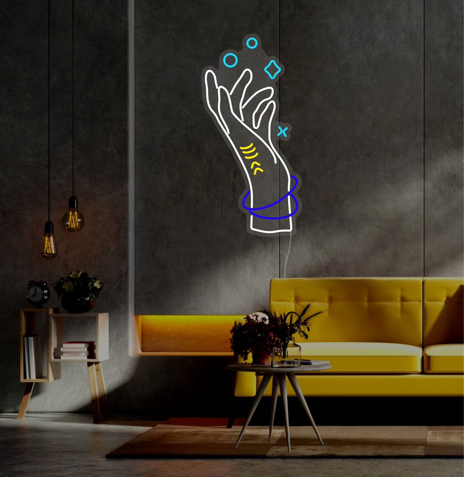 Hand LED Neon Sign Witchy Home Decor Spiritual Artwork Cute - Etsy