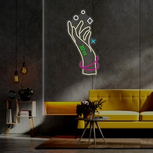 Hand LED Neon Sign, Witchy Home Decor, Spiritual Artwork, Cute ...