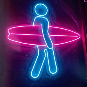 Surfer LED Neon Sign | Gift for Surfer | Ocean Lover - Choose Your ...