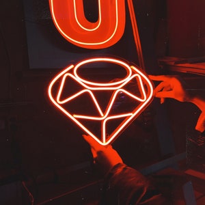 Diamond LED Neon Sign | Minimalistic Geometric Decor - Choose Your ...