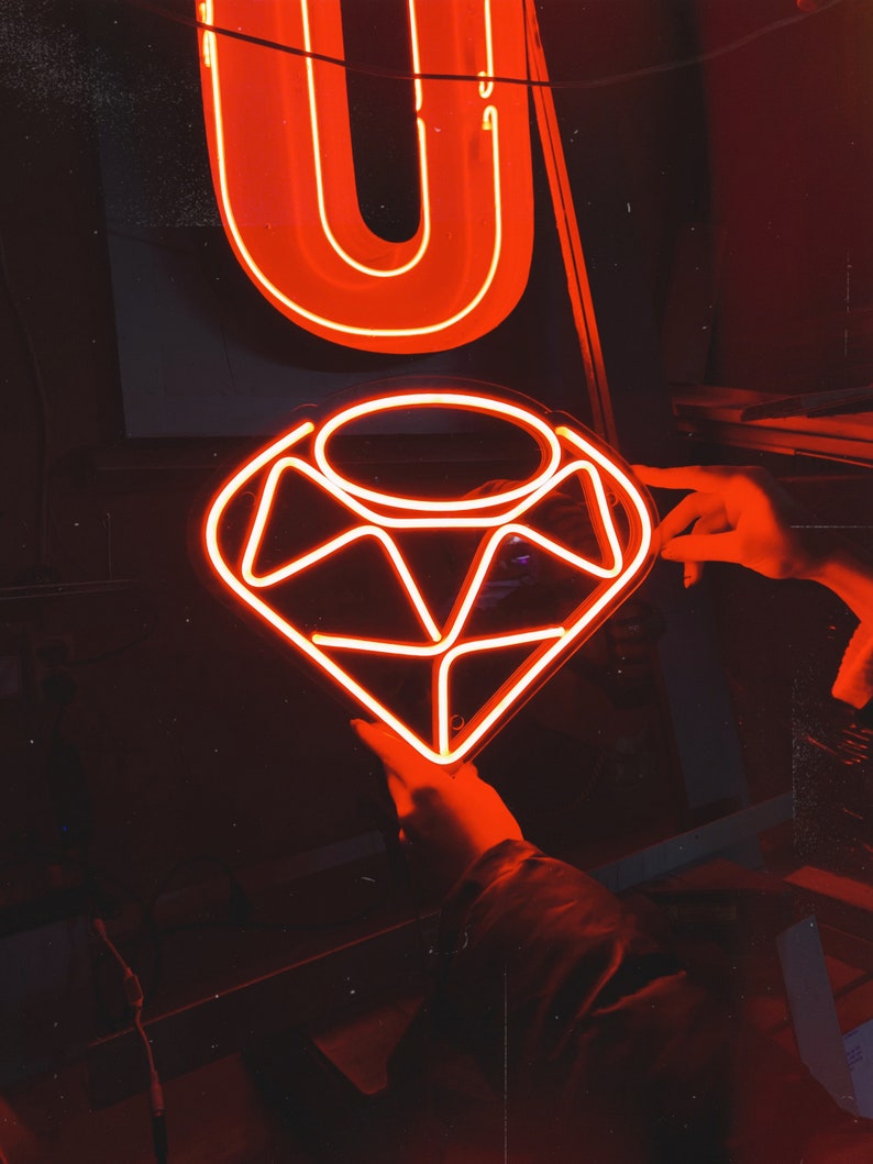 Diamond LED Neon Sign | Minimalistic Geometric Decor - Choose Your ...
