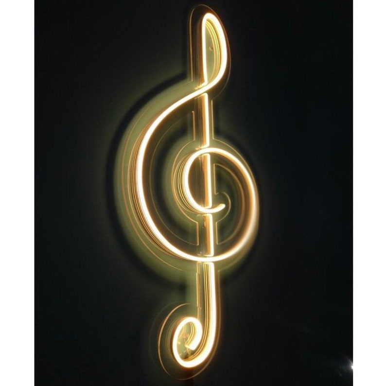 Treble Clef LED Neon Sign Musical Note Wall Decor Choose | Etsy