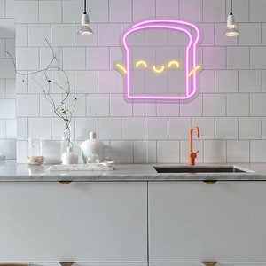 Cute Toast LED Neon Sign | Kawaii Breakfast Gift | Kids Room, Kitchen ...