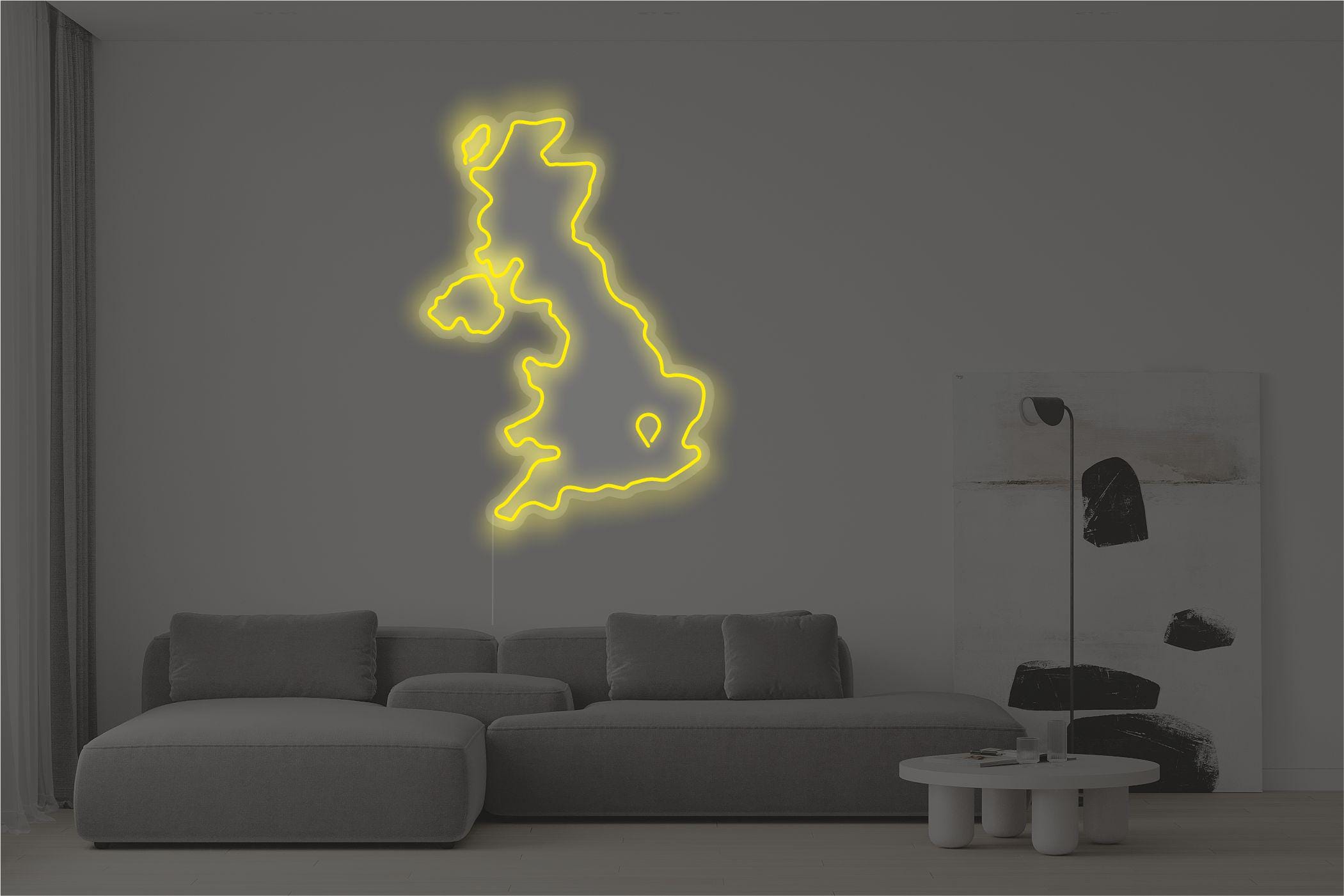 UK Map LED Neon Sign | London Indicator Map Minimalist Home Decor ...