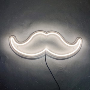 Mustache LED Neon Sign for Wall Perfect Business Backdrop and Salon ...