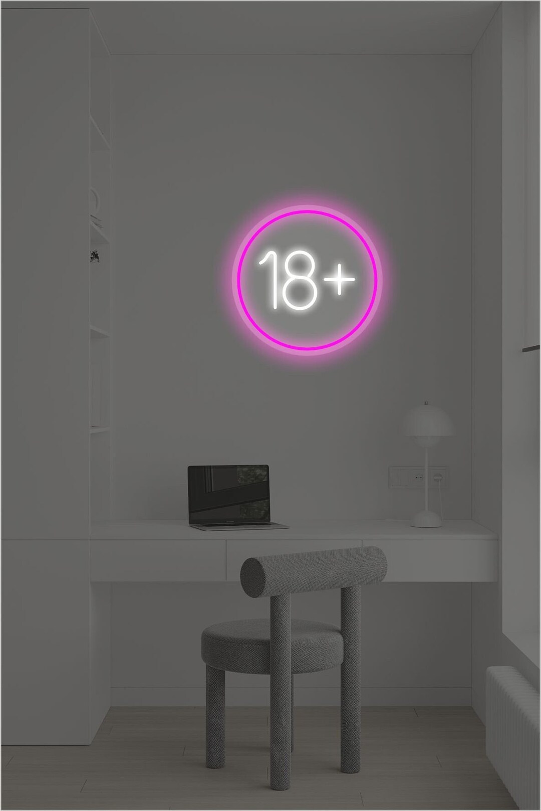 Adults Only LED Neon Sign | 18+ Icon Decor for Bar | Navigation Wall ...