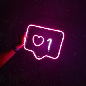 Like LED Neon Sign | Social Media Icons | Button Reaction - Choose Your ...
