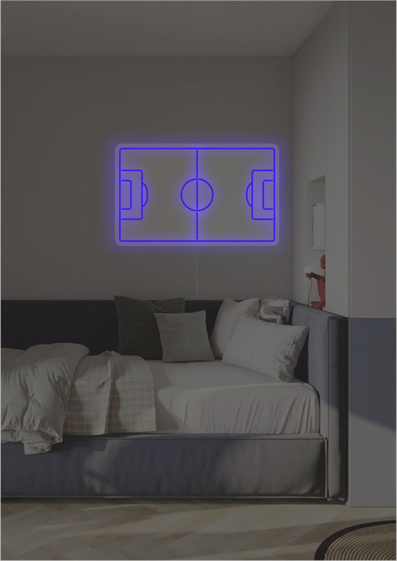 Soccer Field LED Neon Sign | Sports Wall Art, Decor for Game Room, Man ...