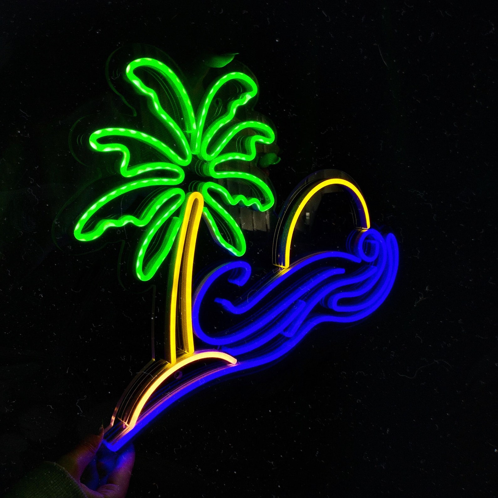 Beach Sunset LED Neon Sign Palm and Waves Tropical Decor - Etsy