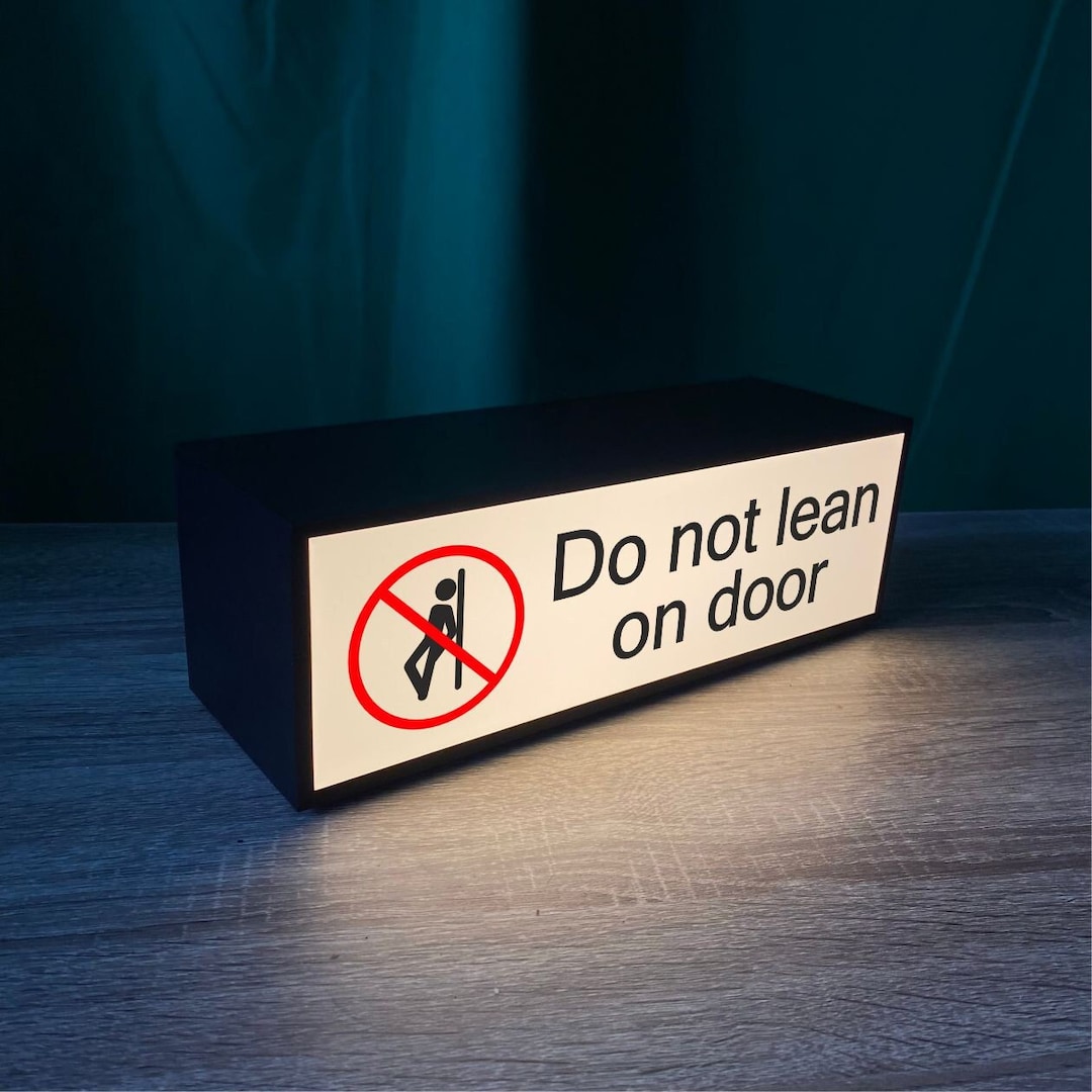 Do Not Lean on Door Sign Table Light Box Sign for Business USB Powered ...