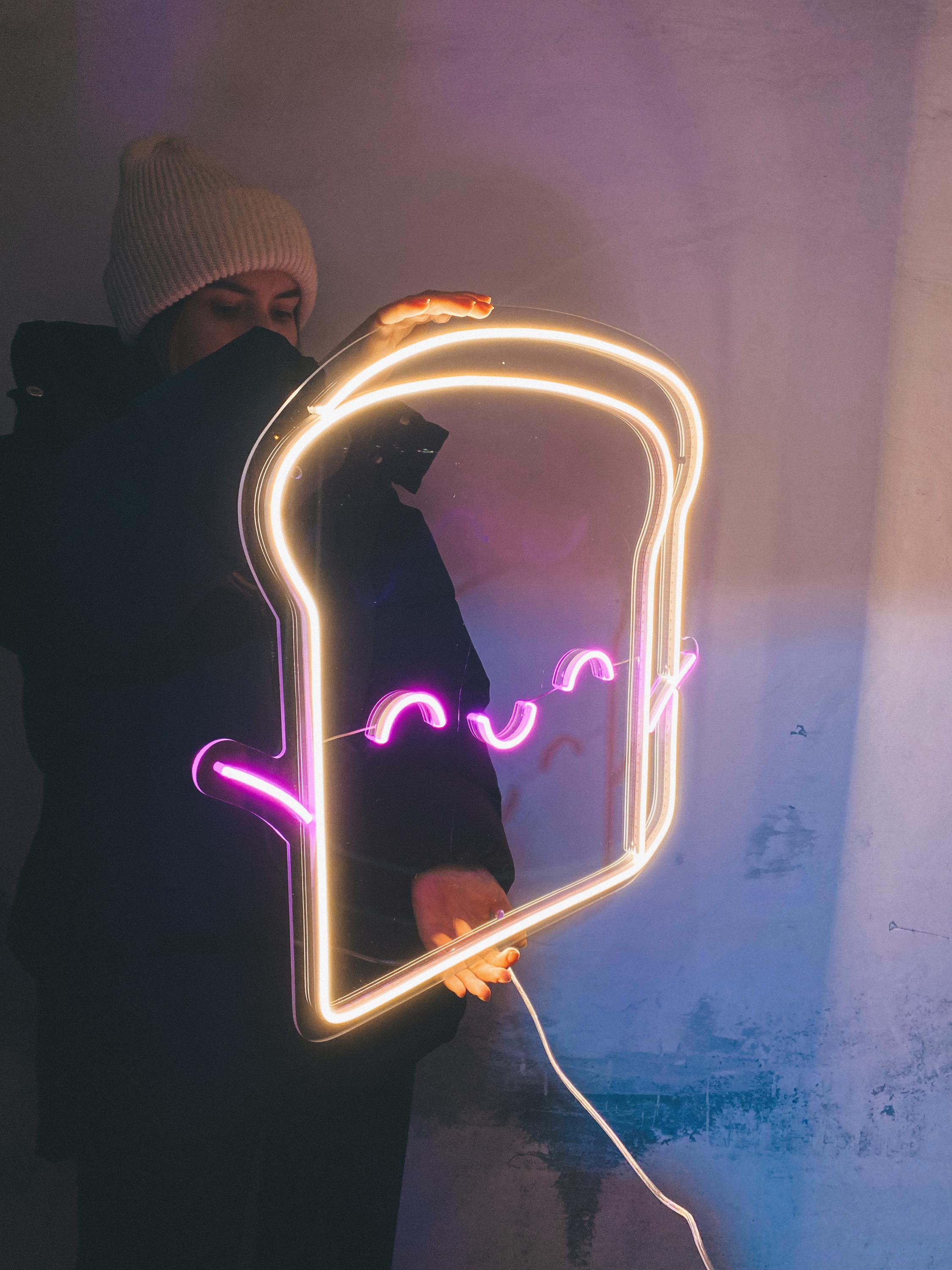 Cute Toast LED Neon Sign | Kawaii Breakfast Gift | Kids Room, Kitchen ...