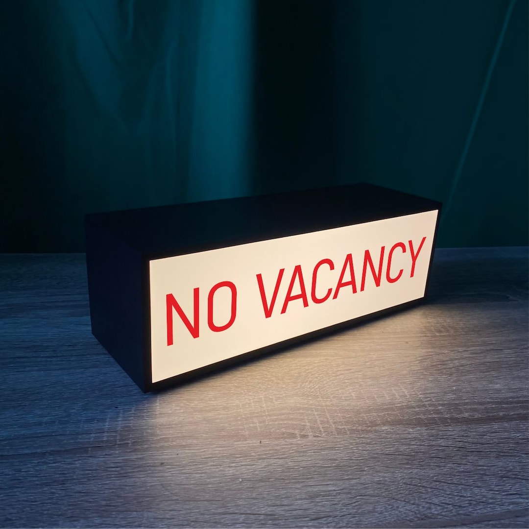 No Vacancy Sign Table Light Box Sign for Business USB Powered Light ...