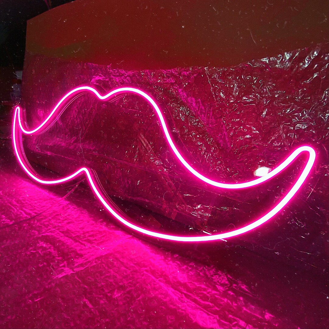 Mustache Sign - LED Neon - Wall Art - Home Decor - Modern Decor ...